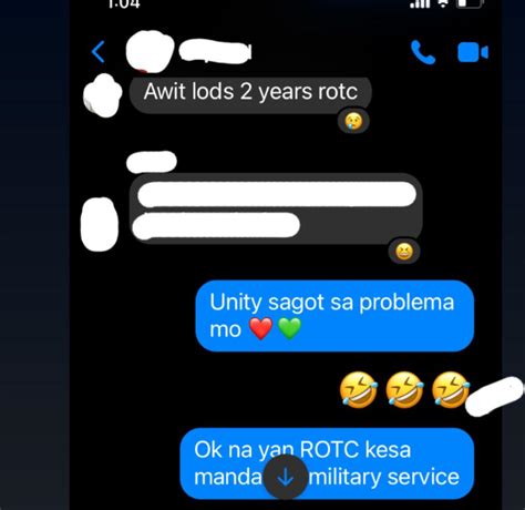 Yung pamangkin ko nag-rant sa GC namin about sa possible na mandatory ROTC. Eh yung dalawa kong ...