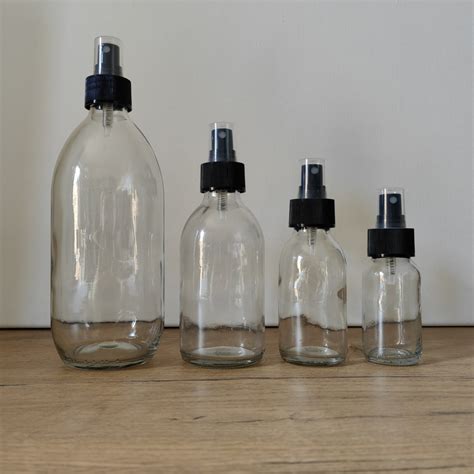 Clear Glass Bottles With Atomiser Spray Tops Botanical Bella