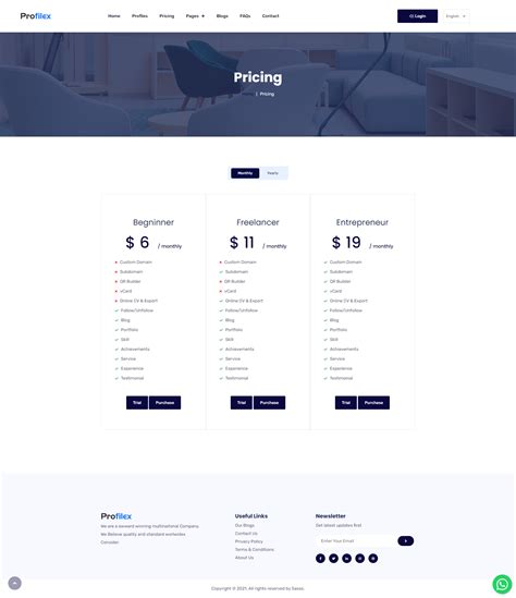 profilex portfolio builder saas multi user profile multitenancy