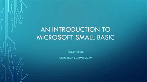 Ppt An Introduction To Microsoft Small Basic Powerpoint Presentation