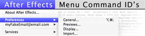 David Torno Posts An After Effects Menu Command Id Reference Lesterbanks