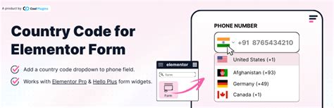 Country Code For Elementor Form Telephone Field Wordpress Plugin