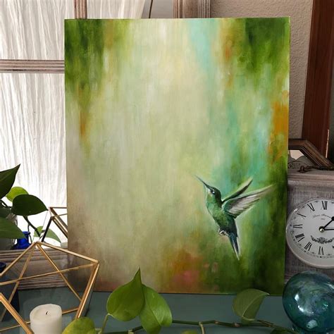Abstract Hummingbird Painting