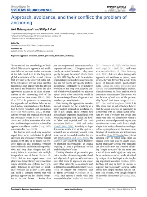 Approach Avoidance And Their Conflict Th Pdf Reinforcement Anxiety