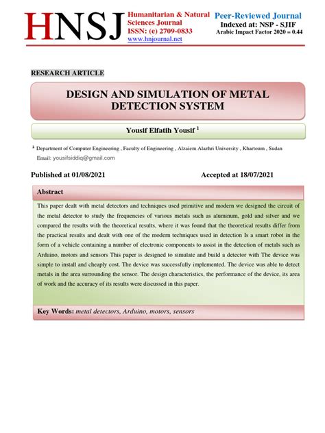 Designandsimulationofmetaldetection Pdf Electric Motor Inductor