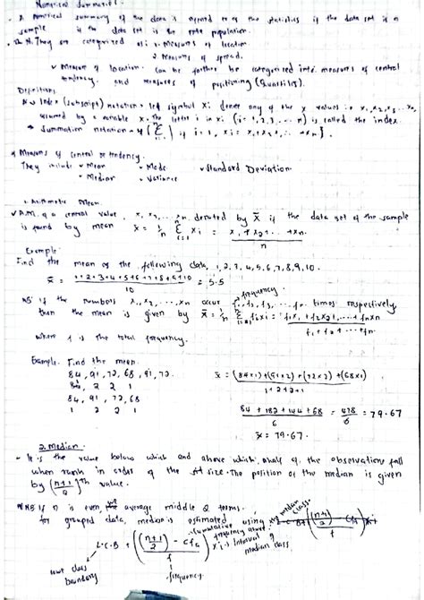 Probability AND Statistics Notes Software Engineering Studocu