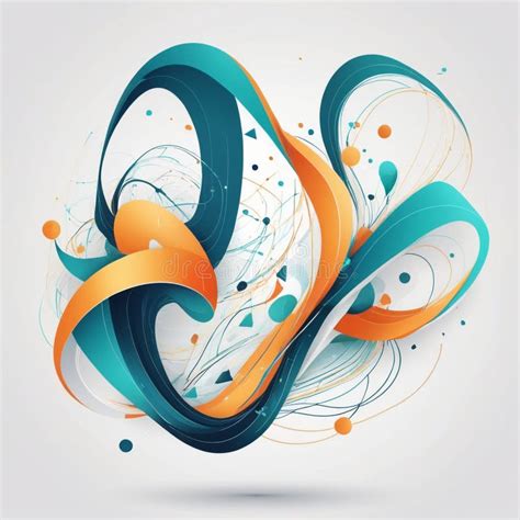 Abstract Data Flow Flowing Lines And Geometric Shapes Representing The