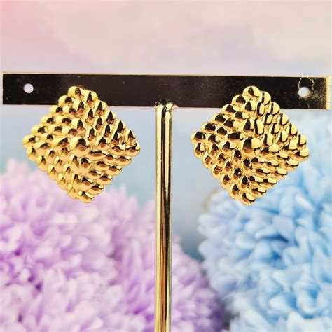 Cuarado Tejido Cleox Accessories Aretes Cuadrados Tejidos En Acero