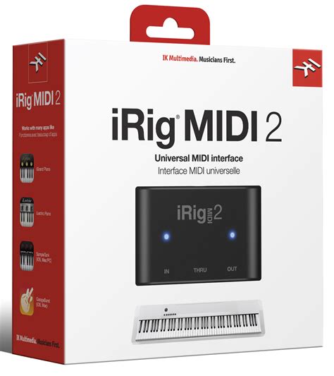 Ik Multimedia Irig Midi 2 Interface For Ios Mac And Pc Lightning To Usb Cable Universal Midi