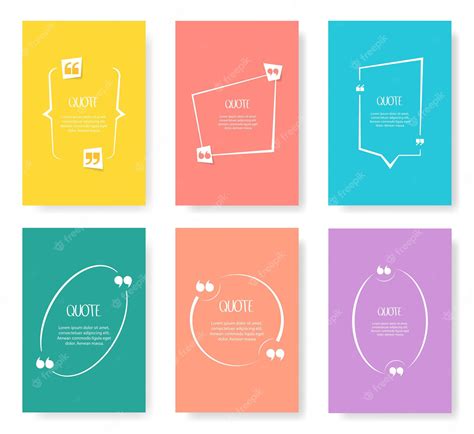 Premium Vector Colored Quote Speech Bubble Template Quote Frames