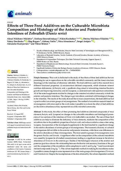 Pdf Effects Of Three Feed Additives On The Culturable Microbiota Composition And Histology Of