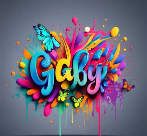Colorful Gaby With Butterflies Wallpaper Bright Graffiti Art Design