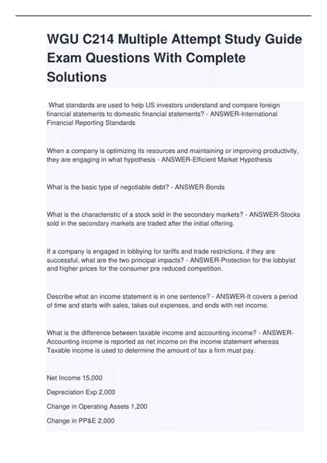 WGU C Multiple Attempt Study Guide Exam Questions With Complete Solutions WGU C Stuvia US
