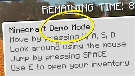 Minecrafts Hidden Demo Mode Youtube