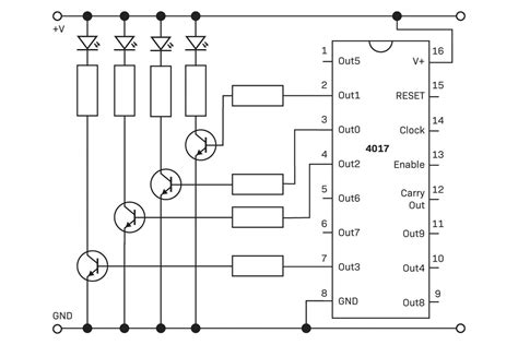 4017 decade counter circuit diagram