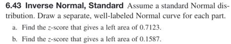 [answered] 6 43 Inverse Normal Standard Assume A Standard Normal Dis Kunduz