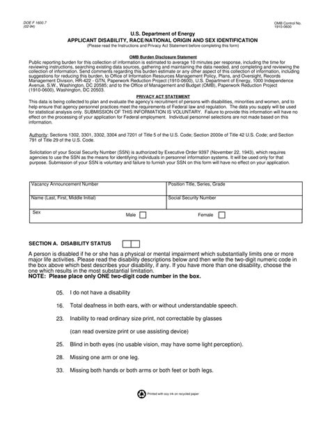 Form Doe F1600 7 Fill Out Sign Online And Download Printable Pdf