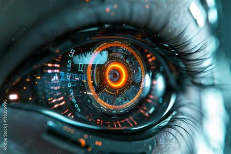 Detailed Image Of Hightech Robotic Eye Featuring Advanced Circuitry For