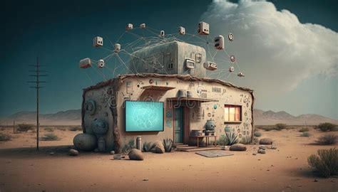 Generative Ai Internet Of Things Iot Devices And Connectivity On A Network Cloud At Center