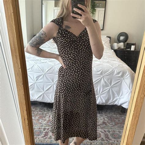 Vintage Brown Polka Dot Dress Brand Is Jones Ny Depop