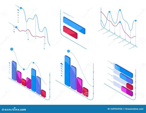 Isometric Data Analysis Charts Statistic Diagram 3d Futuristic Chart
