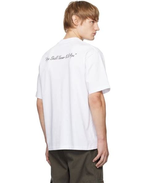 A Bathing Ape Pixel Comic Ape Head T Shirt In White For Men Lyst