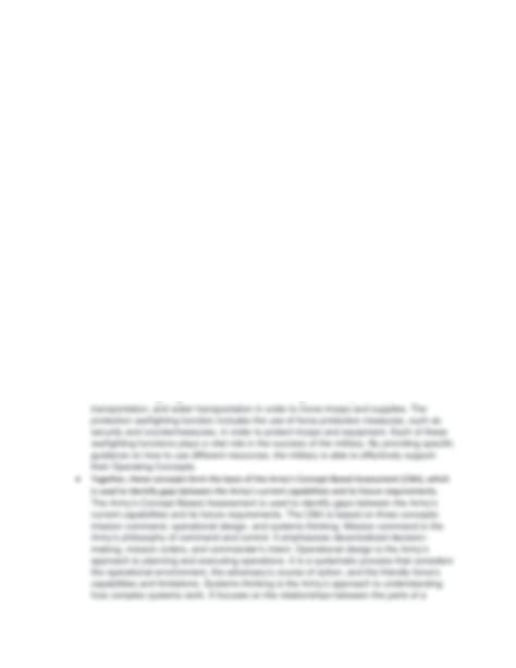 Solution How The Joint Concept Process And The Army Concept Framework