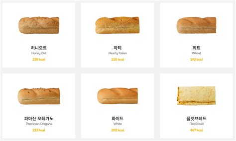 서브웨이 칼로리표 및 저칼로리 주문 방법 음식 칼로리 음식 성분 다이어트 음식 관련 정보
