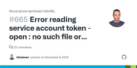 error reading service account token open no such file or directory