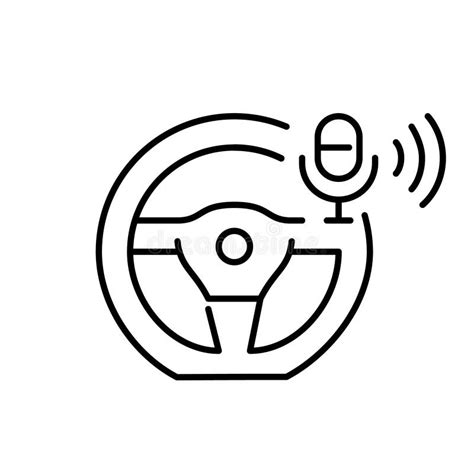 Steering Wheel And Microphone Smart Car Assistant Stock Vector