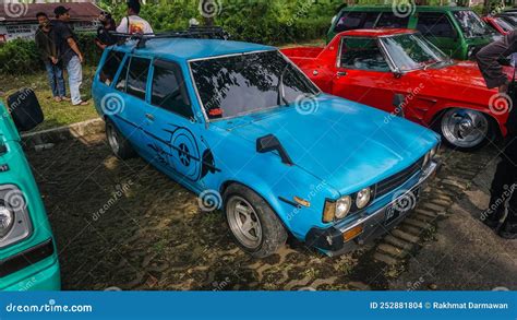 Toyota Corolla E70 Station Wagon On Parking Lot Editorial Stock Image