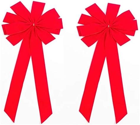 Red Velvet Outdoor Christmas Bows By Independence Bunting