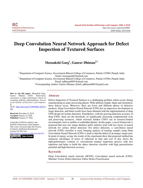 Pdf Deep Convolution Neural Network Approach For Defect Inspection Of