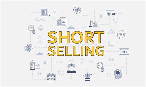 Short Selling Concept With Icon Set With Big Word Or Text On Center