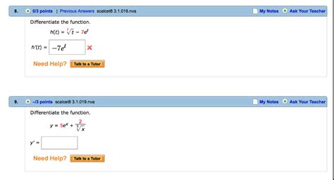Solved Differentiate The Function H T Seventhroot T