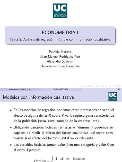 Variables Dummy Pdf Econometría Análisis De Regresión