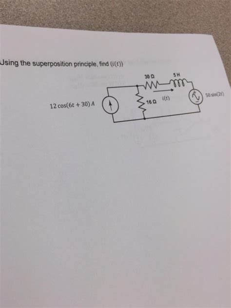 solved using the superposition principle find i t