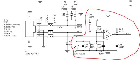 why is this strange circuit used for data com multifunction microphone
