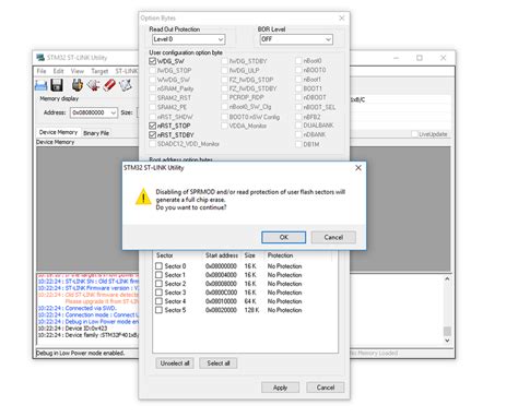 Solved Disabling Flash Sectors Protection Through Dfu Stmicroelectronics Community