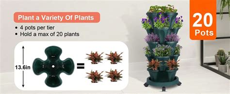 Vertical Planter 5 Tier Stackable Planters Garden Planters Strawberry