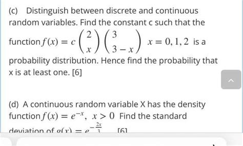 Solved C Distinguish Between Discrete And Continuous Chegg