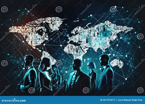 Concept Of Communication Technology For Internet Business Global World Network And