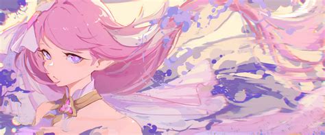 K Bare Shoulders Purple Eyes Bow Tie Honkai Impact Rd Pointy