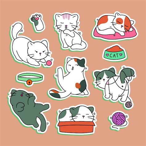 Stickers Kittys Vectors Download Free High Quality Vectors From