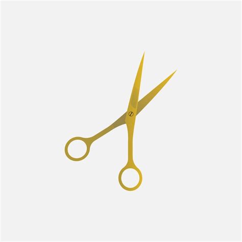Premium Vector Golden Isolated Scissors