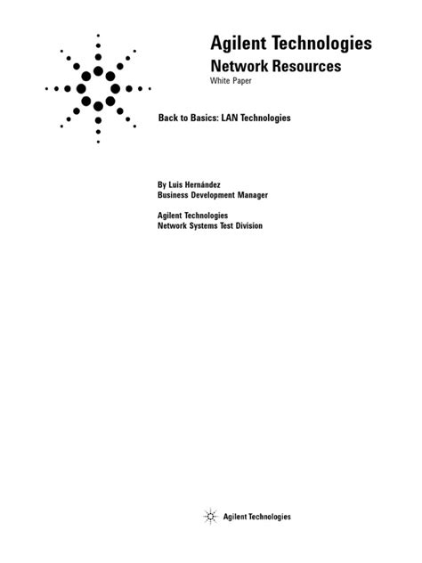 Agilent Lan Basics Pdf Network Topology Ethernet