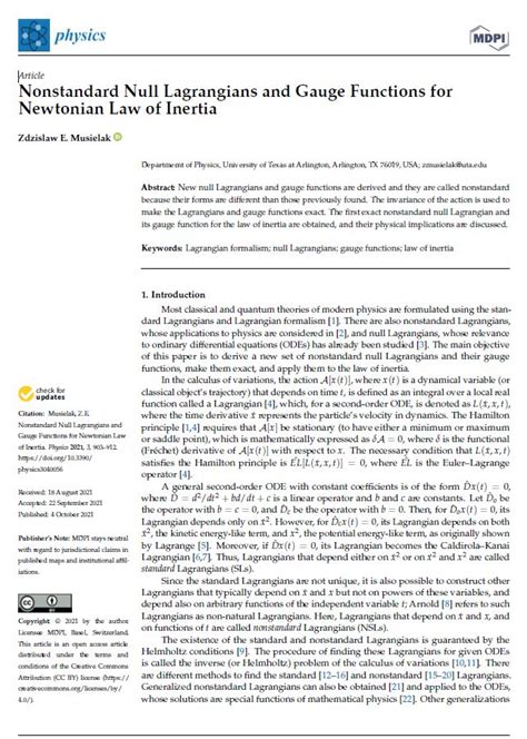 lagrangian and gauge functions for newtonian law physics mdpi posted