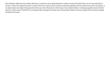 what makes peergfs different dell powerscale onefs and peergfs