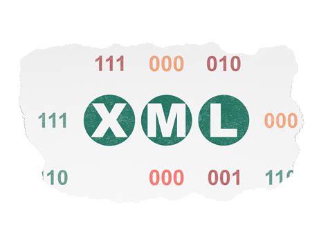 Programming Concept Xml On Torn Paper Background Script Connection