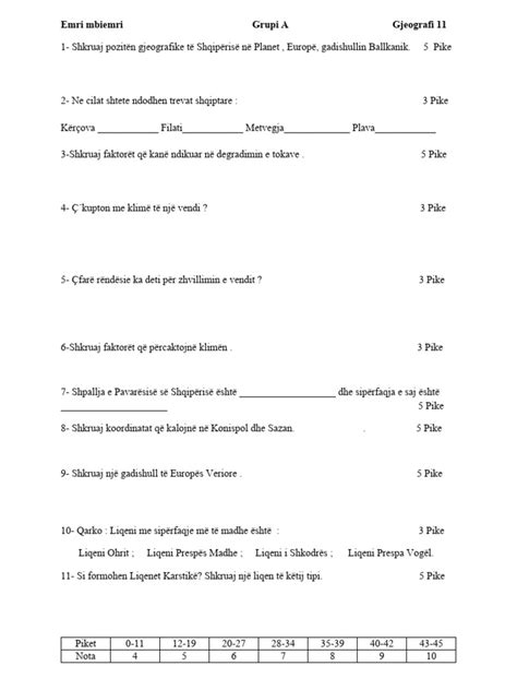 Emri Mbiemri Grupi A Gjeografi 11 Pdf
